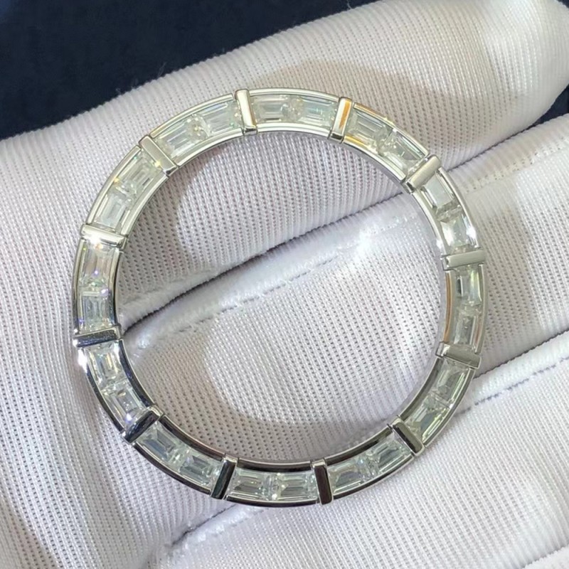 Customized 18K Solid White Gold Watch Bezel with Moissanite For Rolex ...