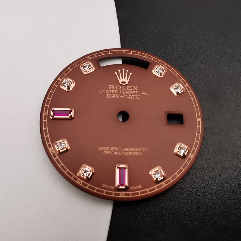Coffee Color Watch Dial For Rolex Day-Date 118235 Cal.3155 Aftermarket ...